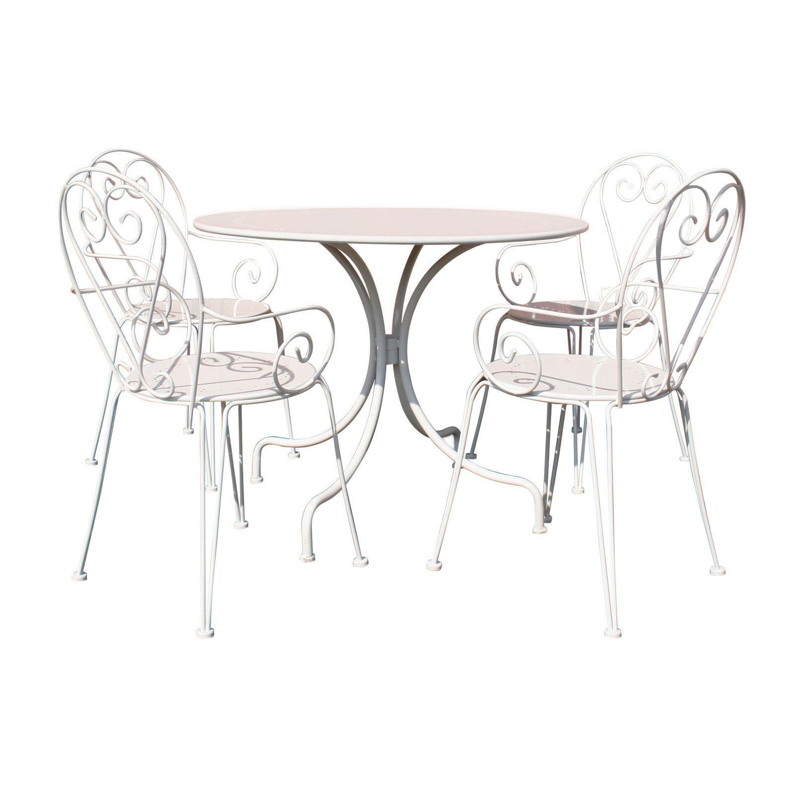 Bentley Garden Furniture Steel Heart 5 Piece Shabby Chic Set - Cream ...