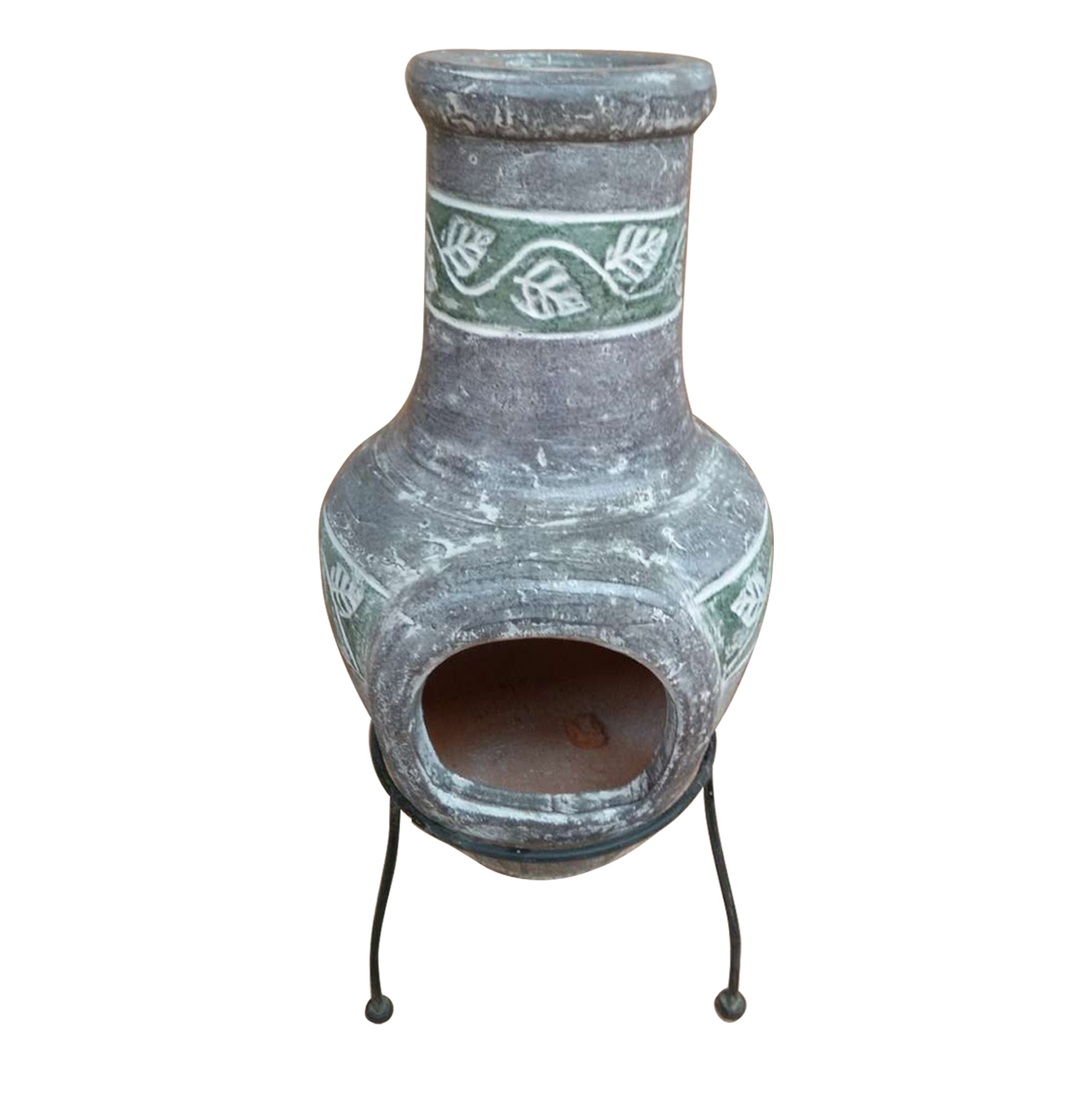 Outdoor Small Grey Clay Chiminea Mexican Chiminea Patio Heater - Rattan ...