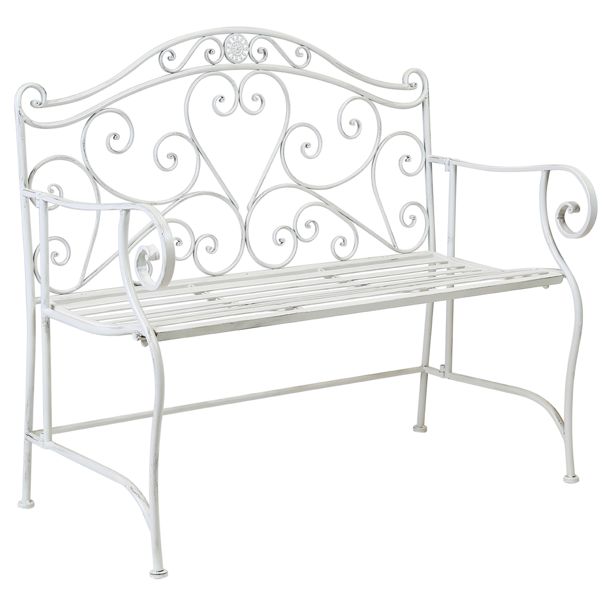 charles-bentley-wrought-iron-bentley-white-bench-side-2 - Rattan Garden ...